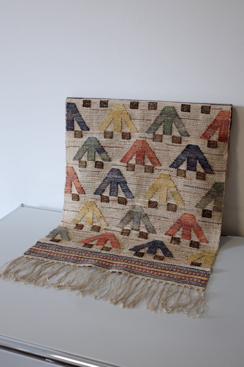 Vintage Swedish Linen and Wool tapestry in the style of Märta Måås ...